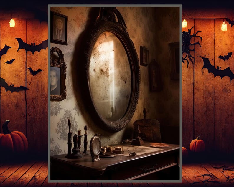 HALLOWEEN Creepy Mirror Print |halloween Poster|eerie Print |eerie ...