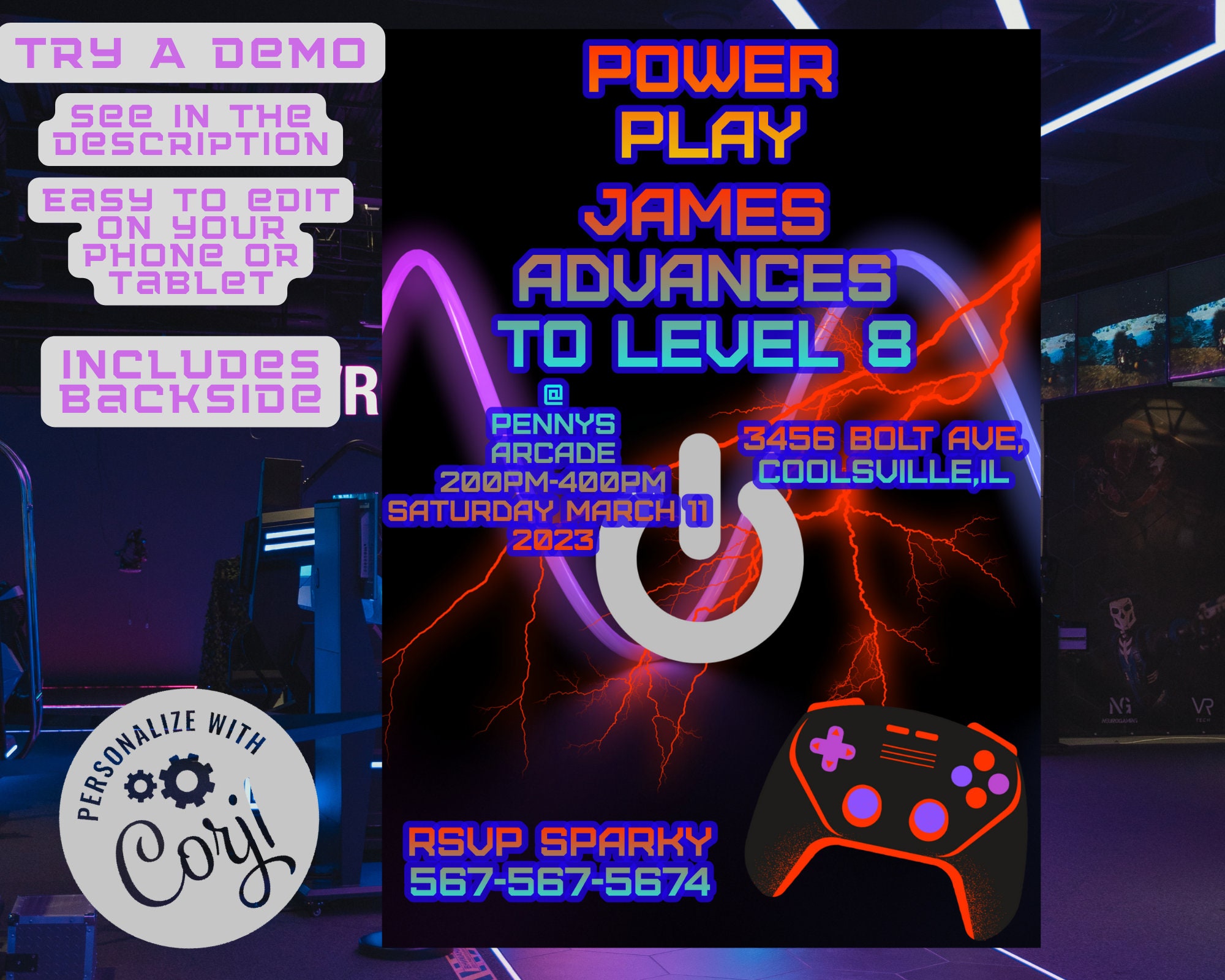 Gamer Birthday Game Birthday Invitation Switch Birthday Switch Party ...