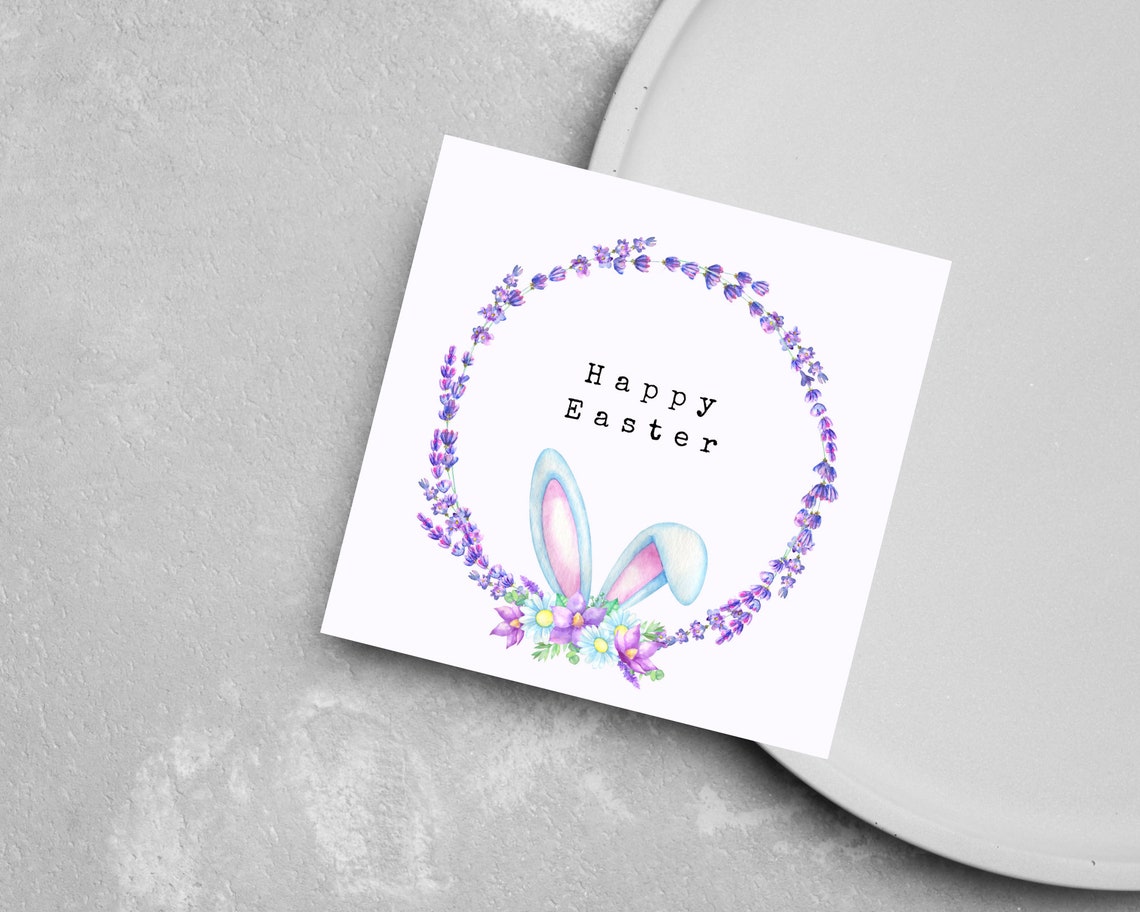 Editable Easter Card Printable, Easter Bunny Design, DIY Easter ...