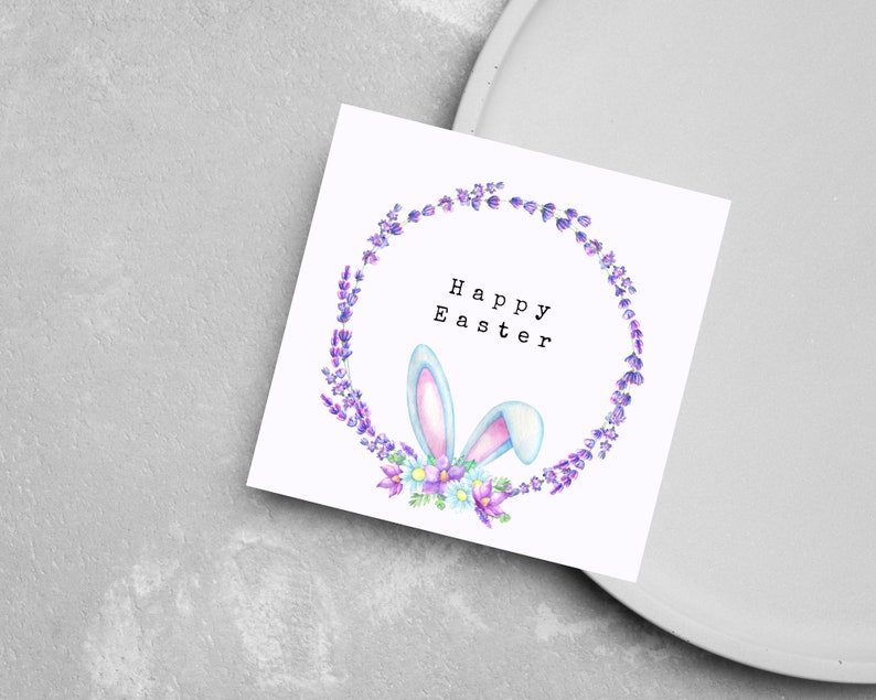 Editable Easter Card Printable, Easter Bunny Design, DIY Easter ...