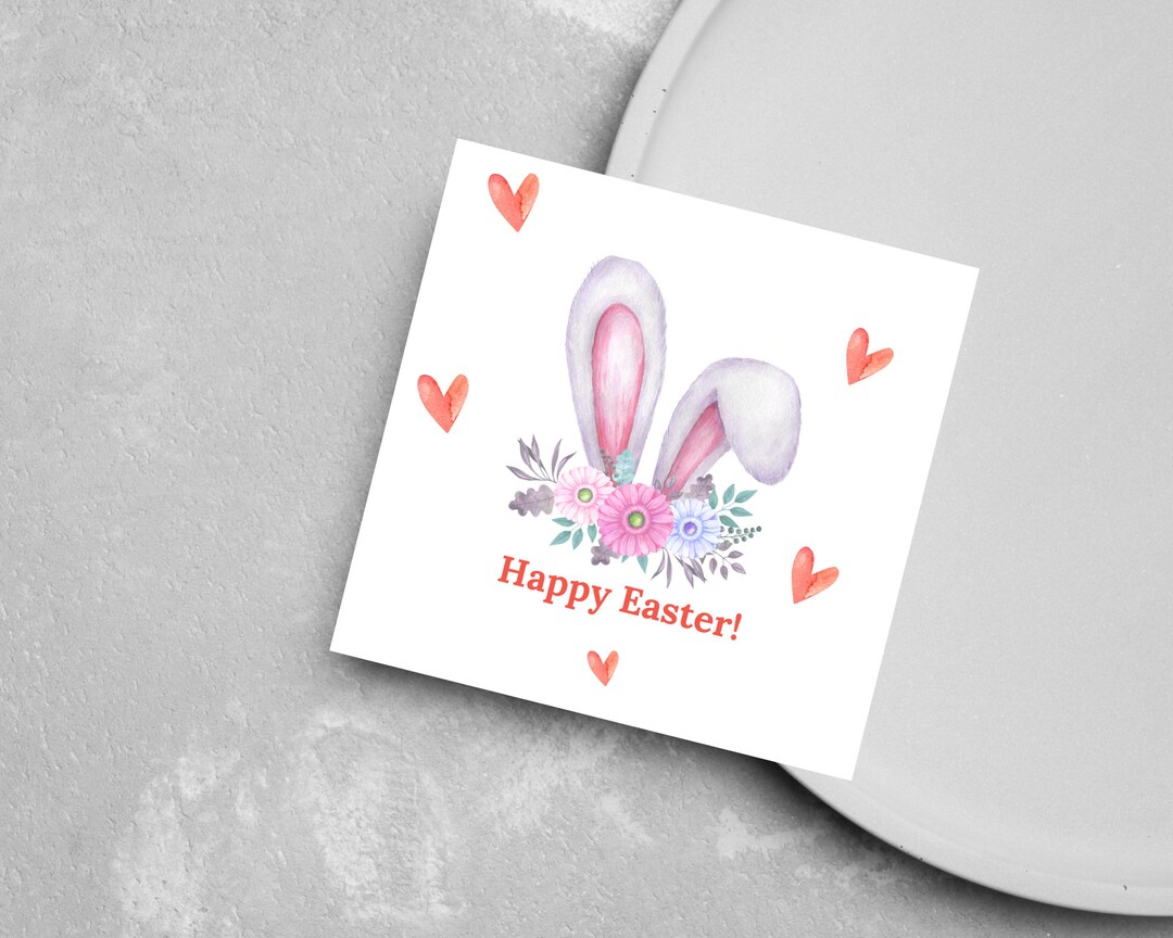 Editable Easter Card Printable, Easter Bunny Design, DIY Easter ...