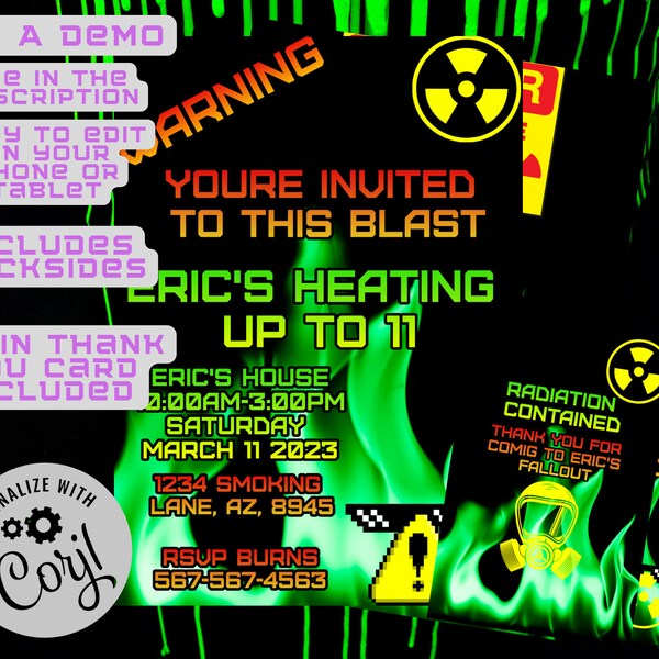 Fallout Birthday Invitations - Etsy