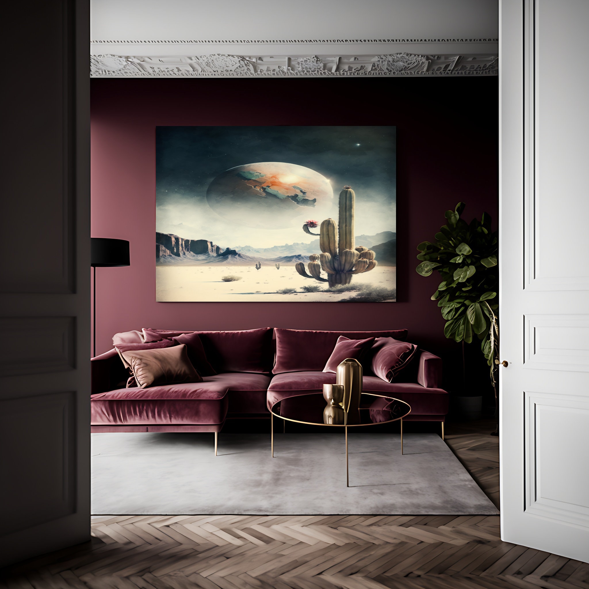 Watercolor Cactus Poster|| Watercolor Space Print|| Desert Print ...