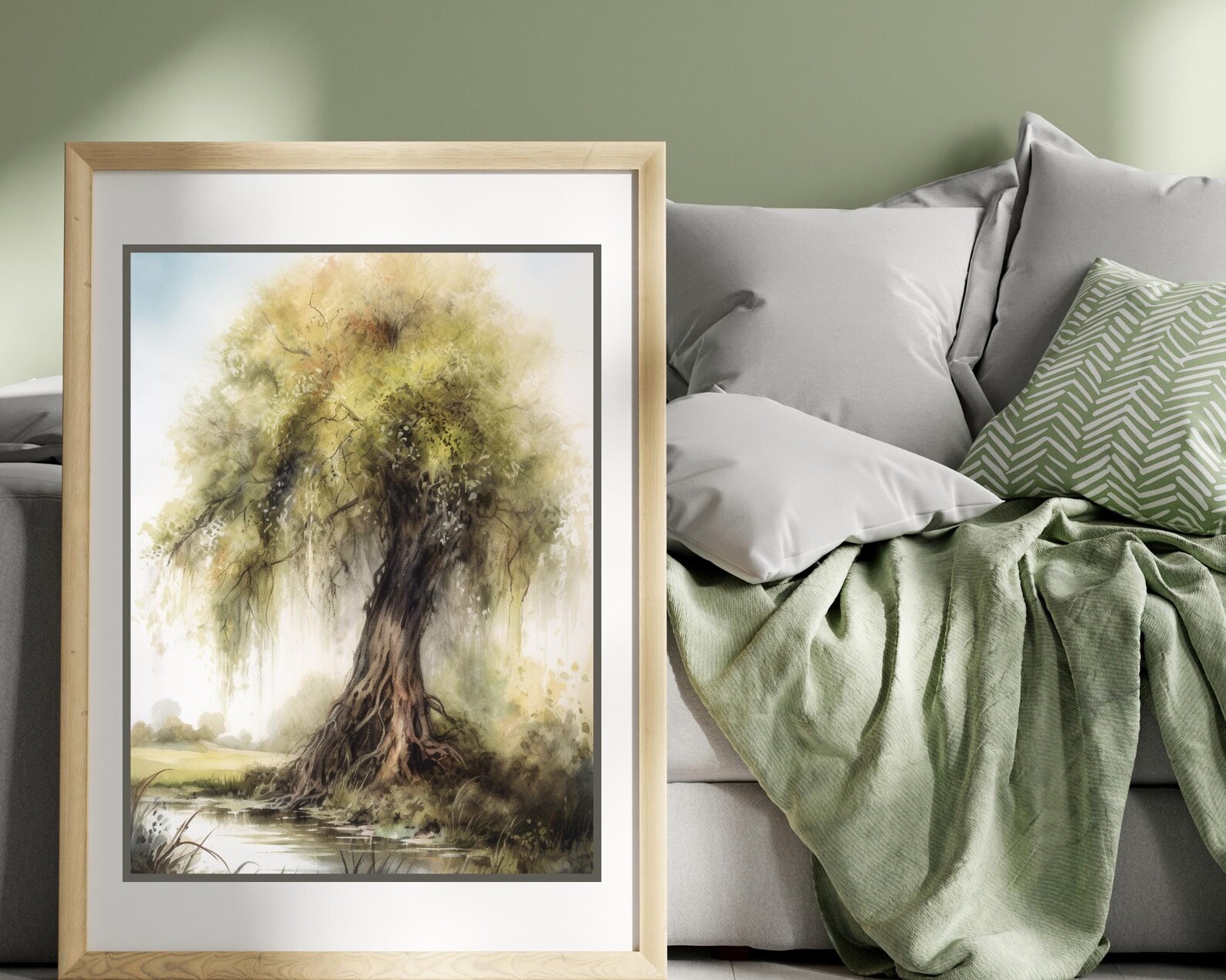 WEEPING WILLOW, Giant Tree Wall Art, Swampy Landscape, Captivating Tree ...