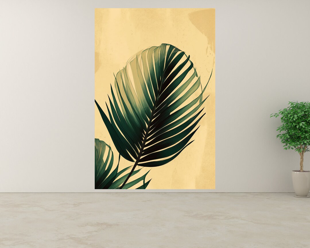 BOHO PALM LEAF, Boho Style Palm Leaf ,abstract Boho Artwork, Boho Wall ...