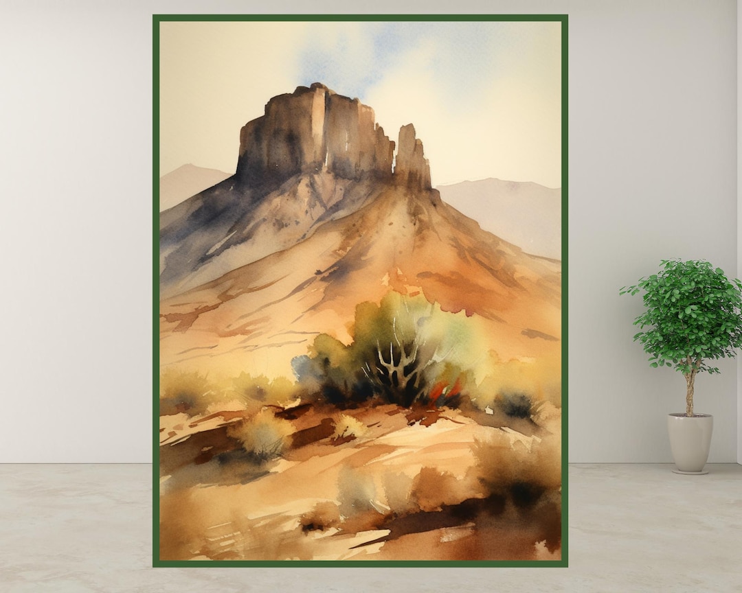 ABSTRACT DESERT BUSH , Desert Landscape Art , Abstract Desert Artwork ...