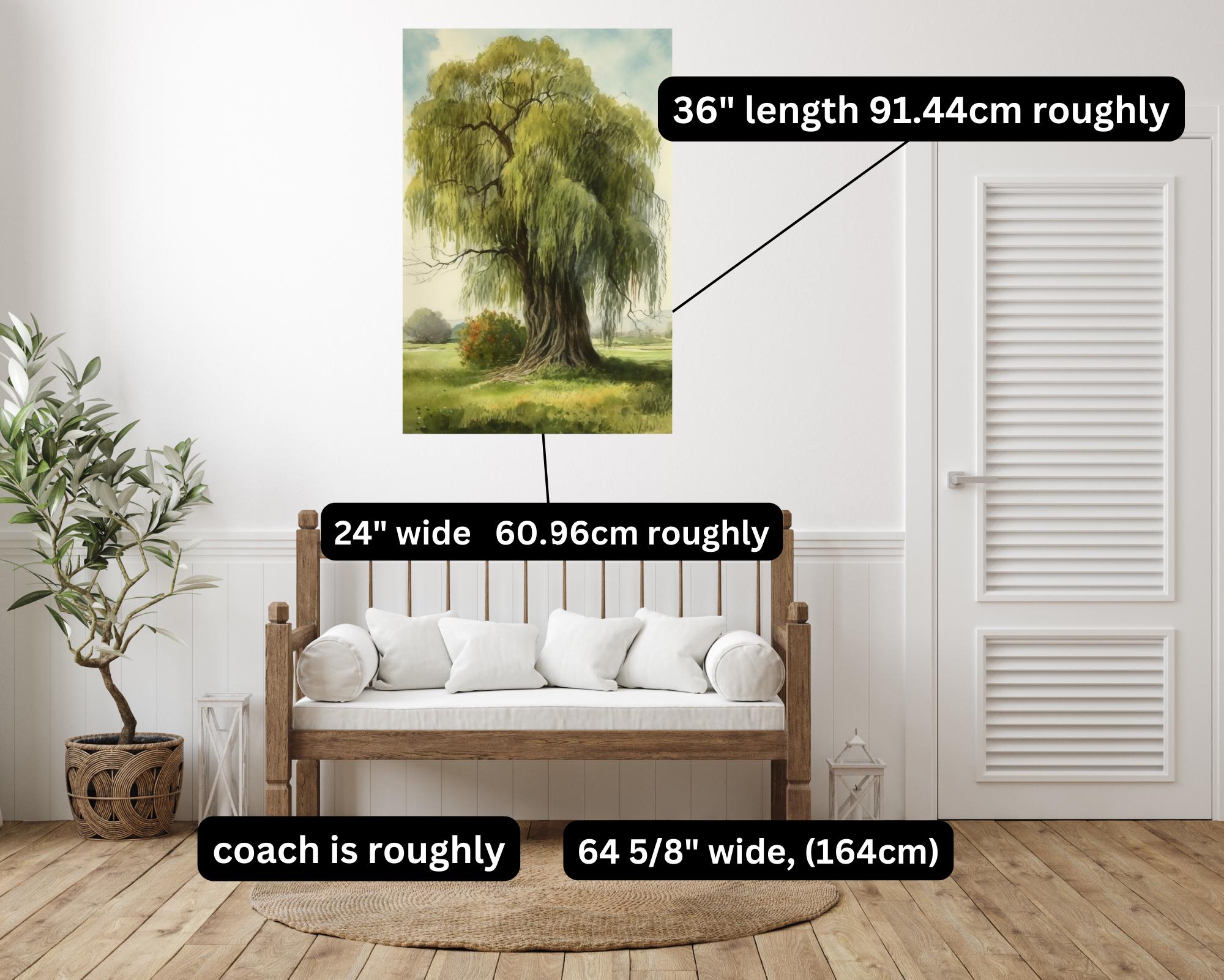 WEEPING WILLOW, Giant Enchanting Tree Wall Decal, Captivating Tree Painting, Willow Tree ...