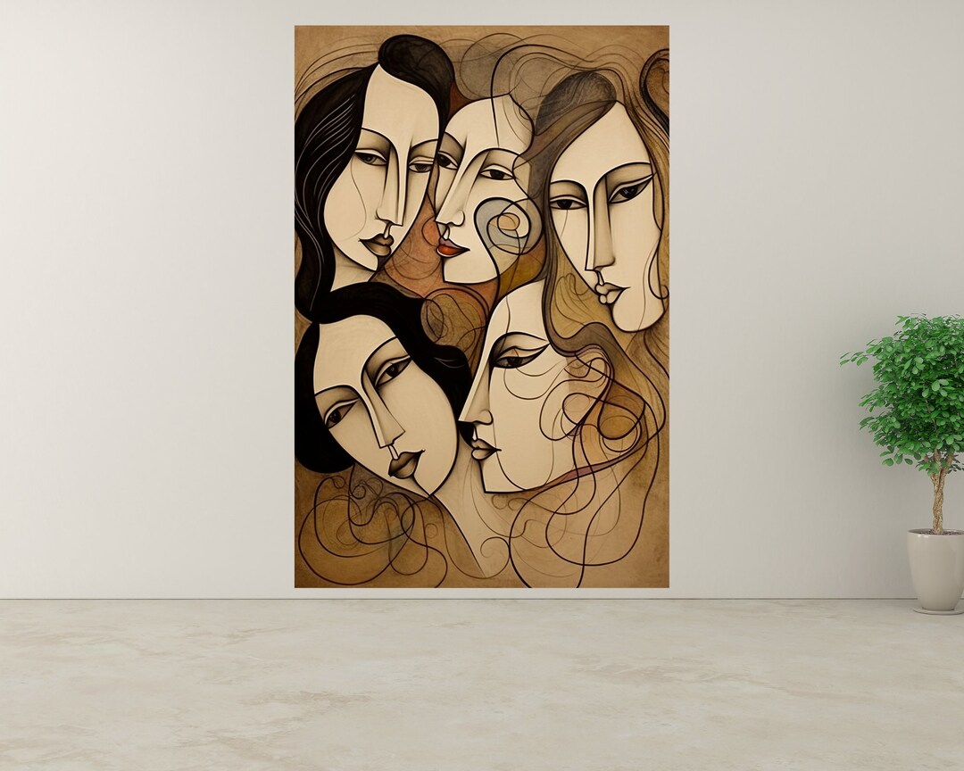 Boho Wall Art Group, Abstract Boho Groupabstract Boho Artwork, Boho ...