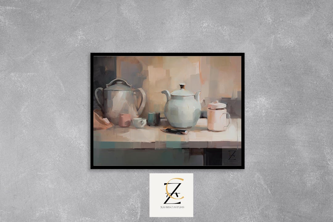 Vintage Teapot Still Life Printable - Rustic Kitchen Wall Art, Cozy ...