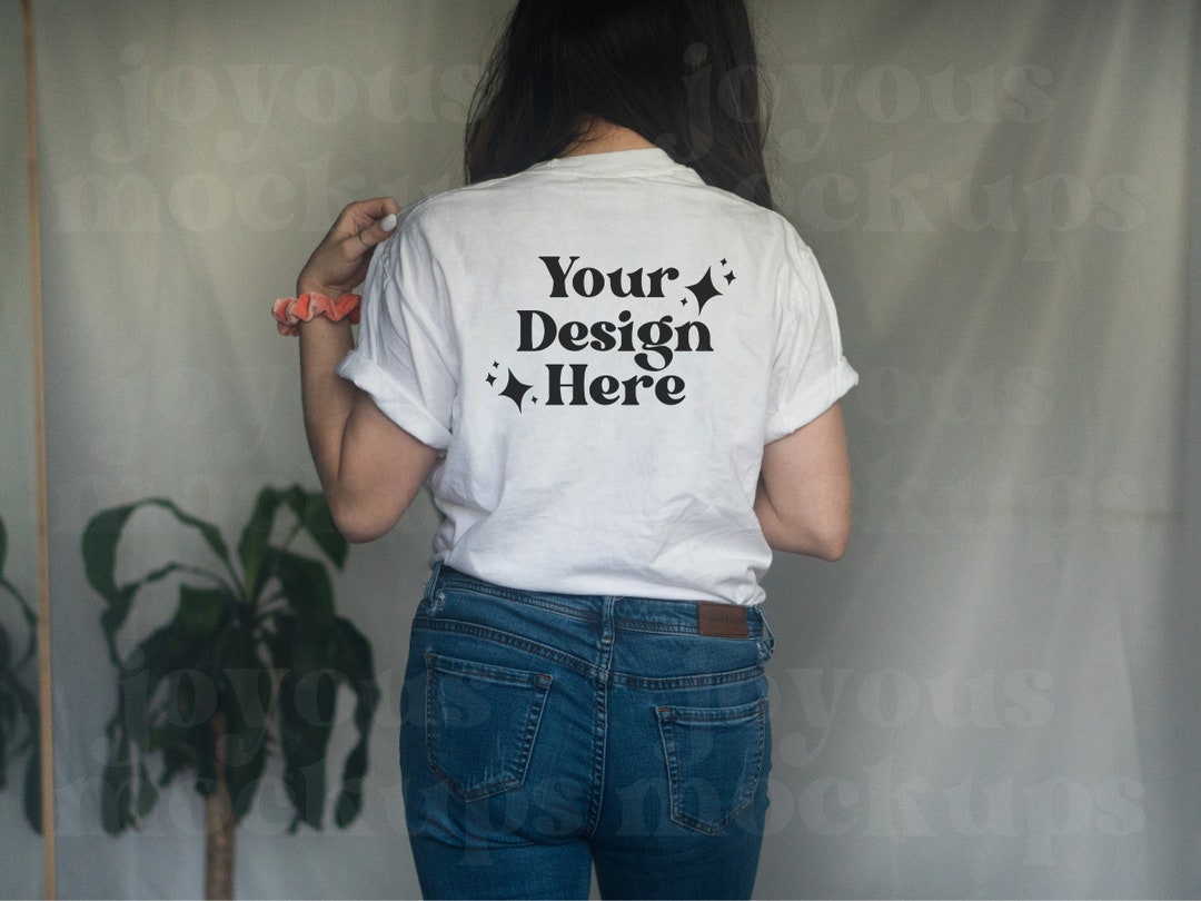 Comfort Colors C1717 White Shirt Mockup - White Shirt Mockup - White ...