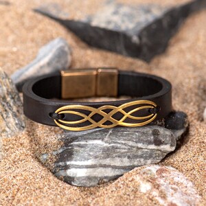 Leather Infinity Bracelet, Personalized Gift, Men Gift Ideas , Full ...