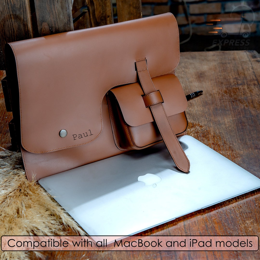 Leather Laptop Bag – Handmade Personalized Briefcase, Custom Messenger ...