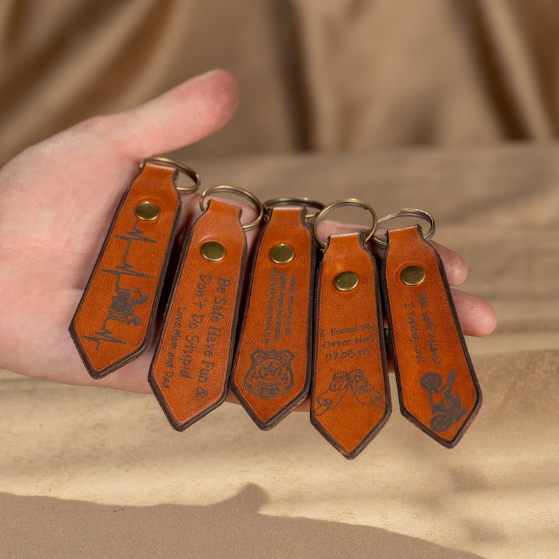 Leather Keyring - Etsy