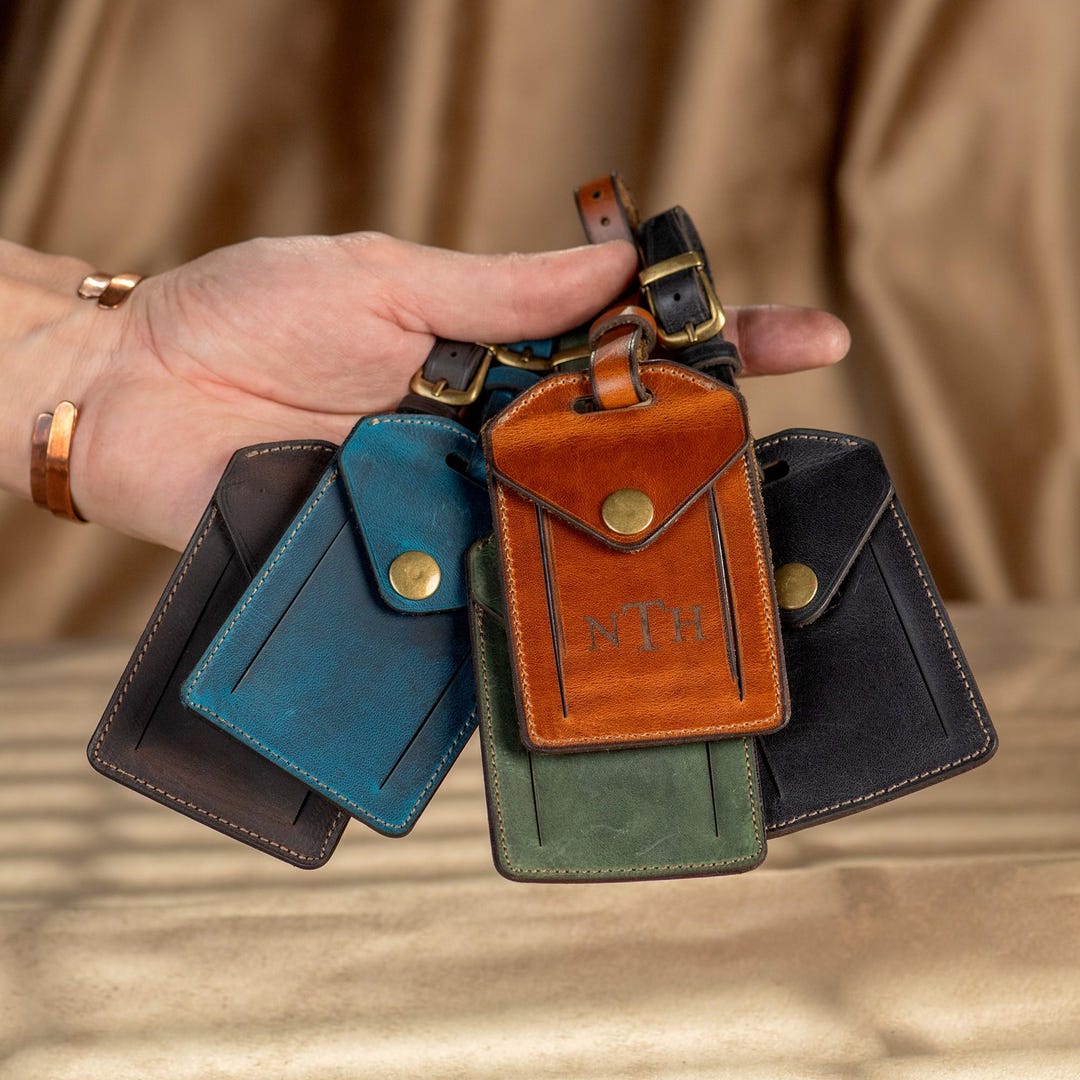 Personalized Leather Luggage Tags, Suitcases Luggage Tags, Bag Tags for Luggage, Name Tags for ...