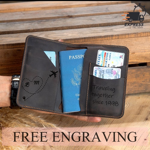Personalized Travel Wallet Leather Travelers Notebook - Etsy