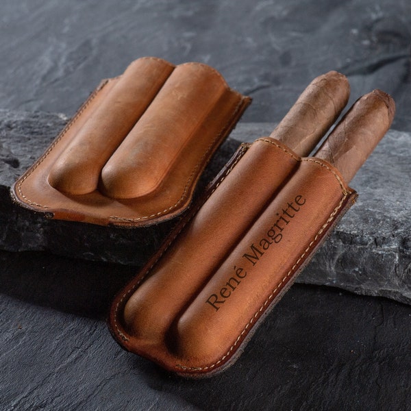 Leather Cigar Case - Etsy