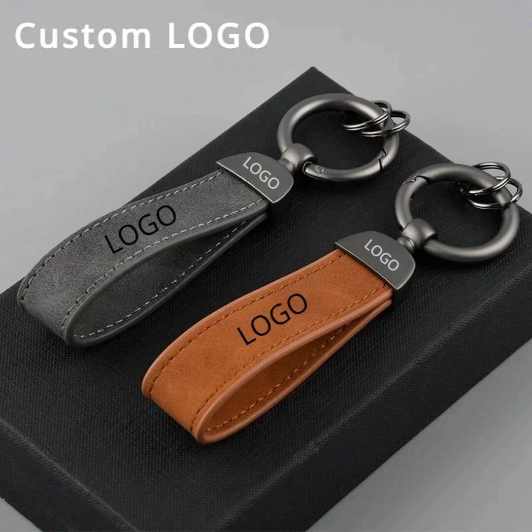 Customized Car Logo Key Chain Gift, Personalized Leather Keychain ...