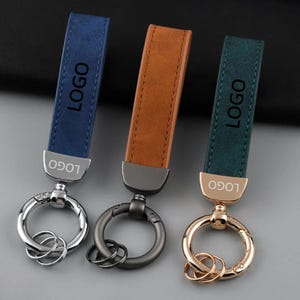Customized Car Logo Key Chain Gift, Personalized Leather Keychain ...
