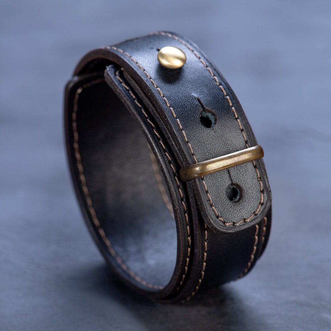 Personalized Leather Men Bracelet,adjustable Leather Cuff,custom ...