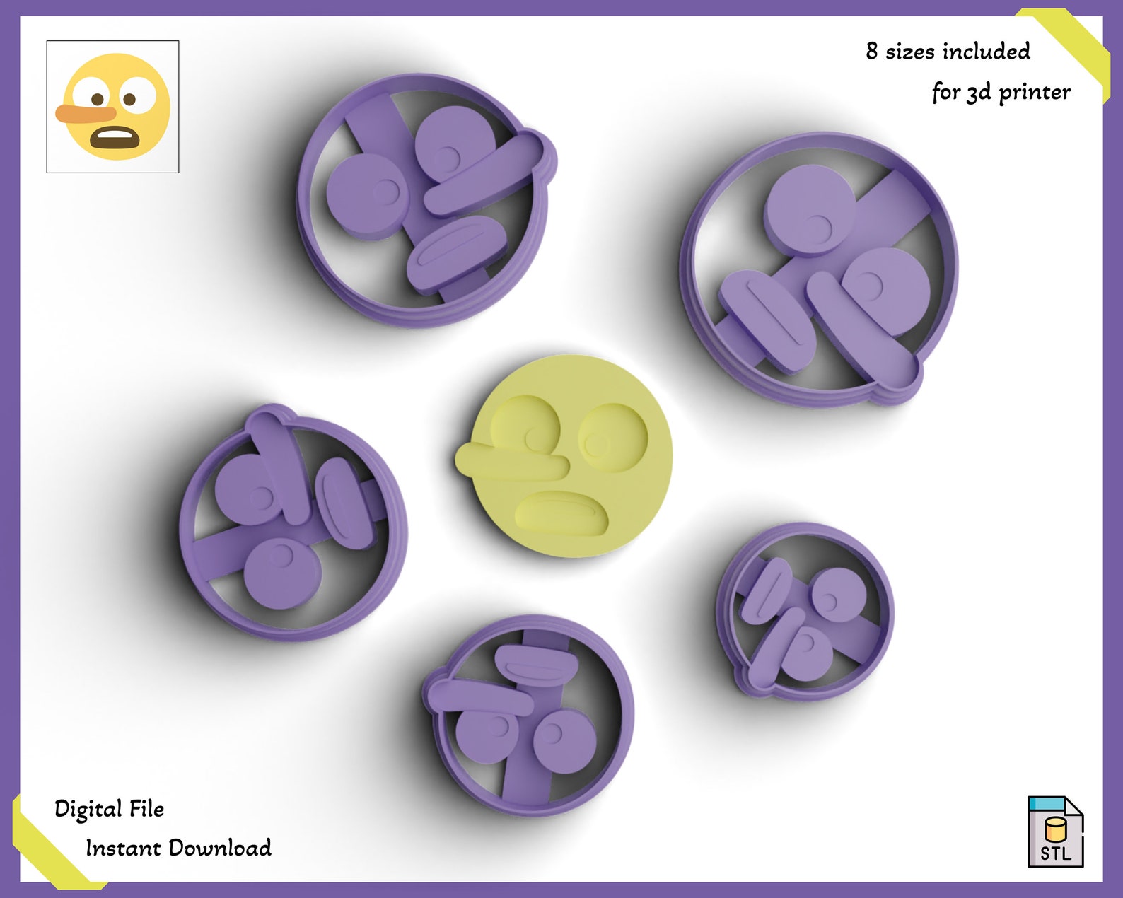Pinocchio Emoji Cookie Cutter Stl, 3D STL Emoji, Digital STL File, 5 ...