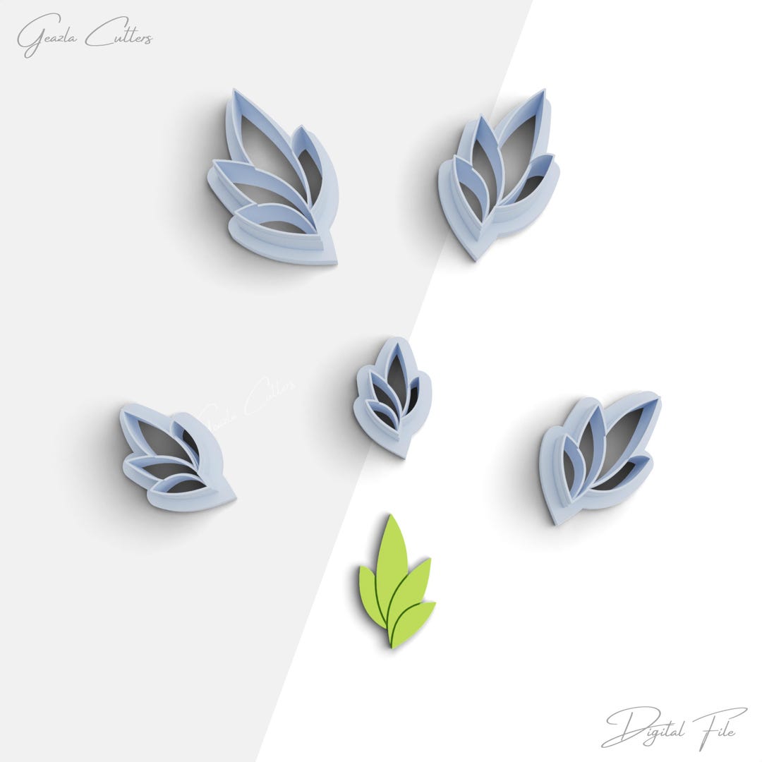 Leaves Clay Cutter, Leaf Polymer Clay Cutters, 2 Cutter Version, 5 ...