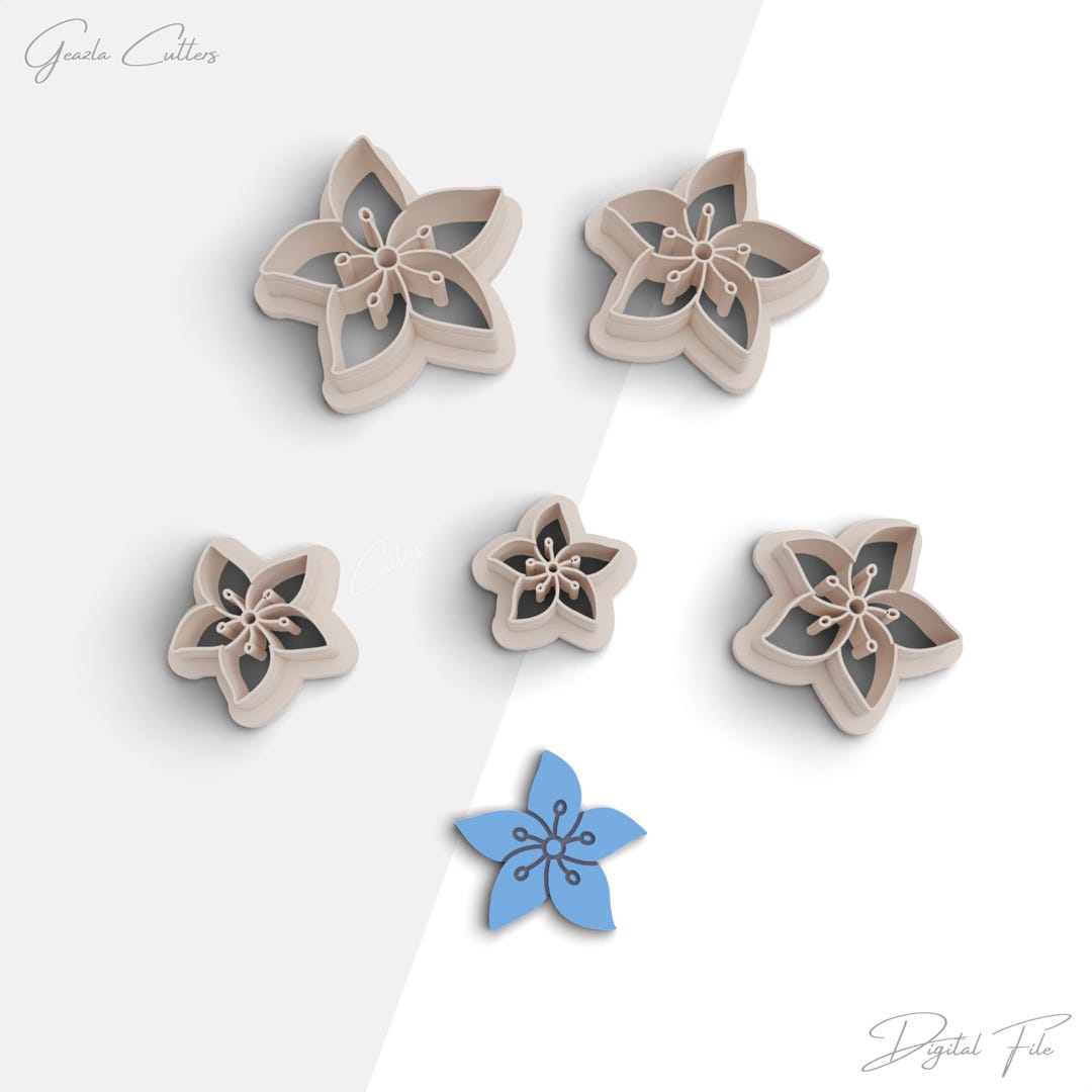 Bluebell Flower Clay Cutter, Floral Polymer Clay Cutters, 2 Cutter ...