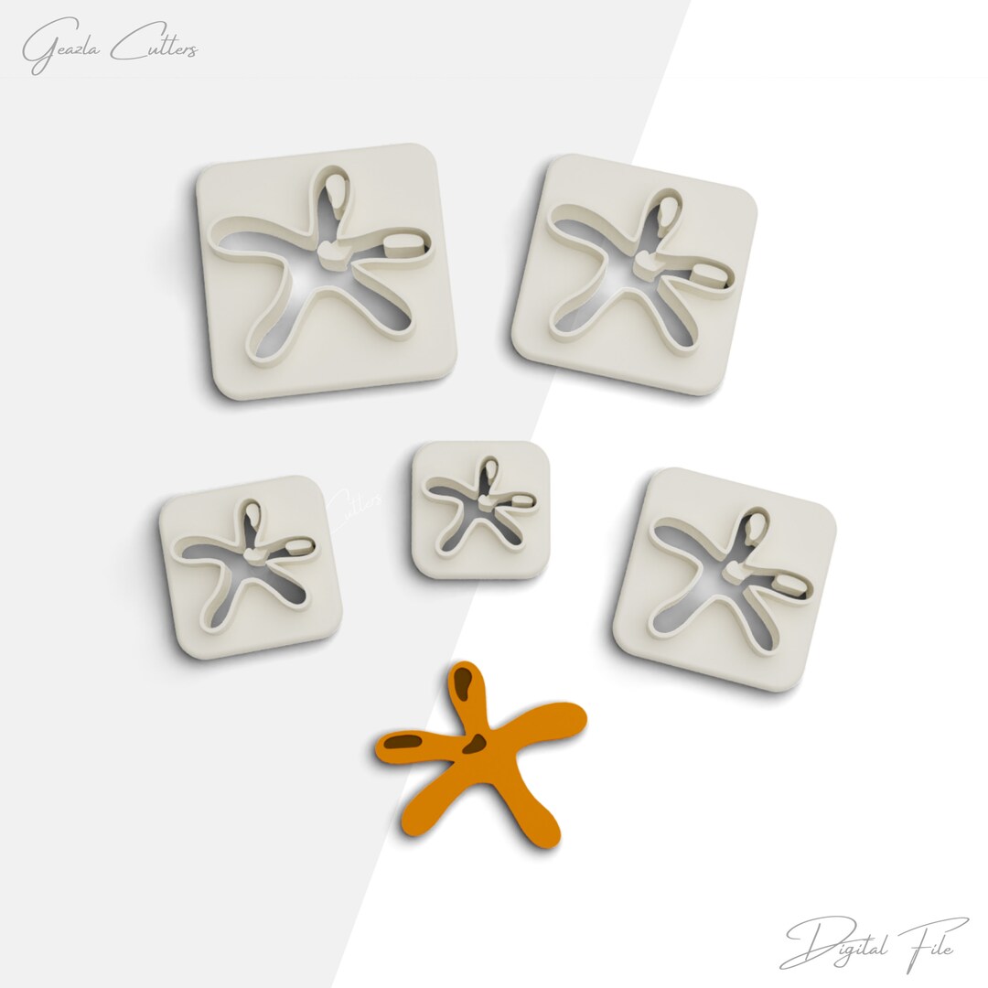 Starfish Clay Cutter, Ocean Polymer Clay Cutters, Earring Cutters, 2 ...