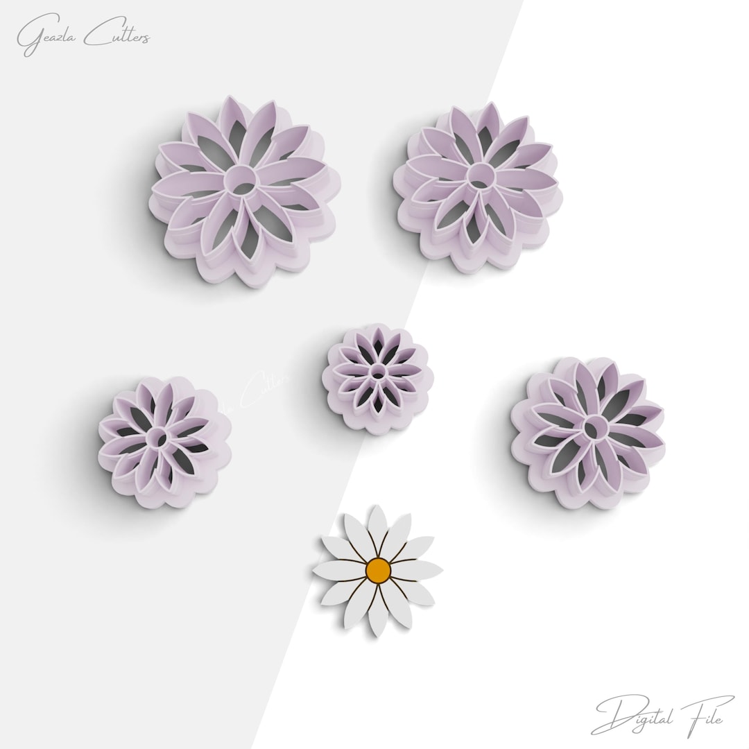 Daisy Flower Clay Cutter, Spring Polymer Clay Cutters, 2 Cutter Version ...