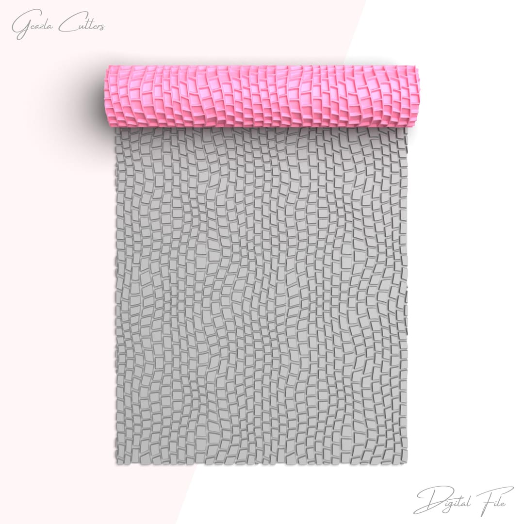 Wavy Pavement Texture Roller for Polymer Clay, Cobblestone Clay Texture ...