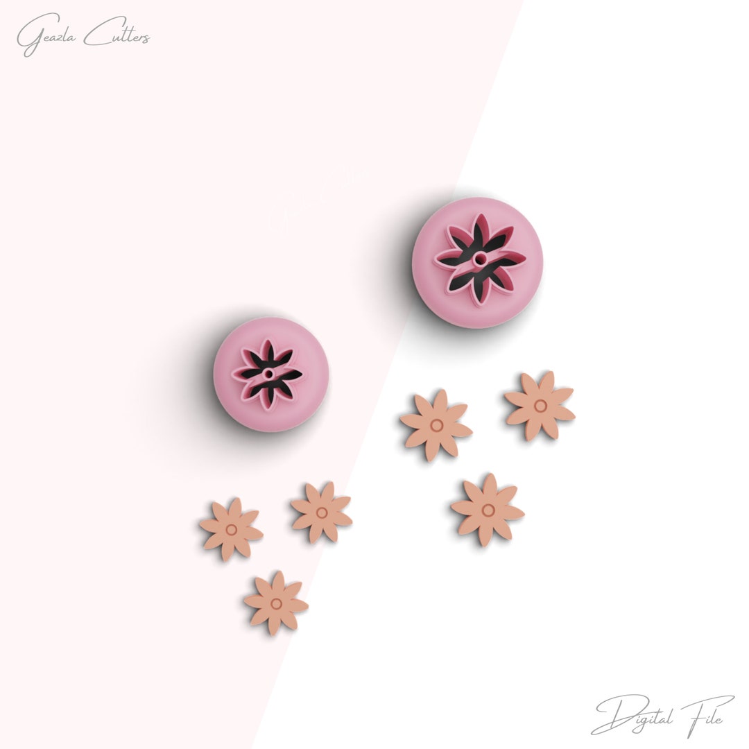 Daisy Flower Stud Clay Cutter, Flower Polymer Clay Cutter, Mini Clay ...