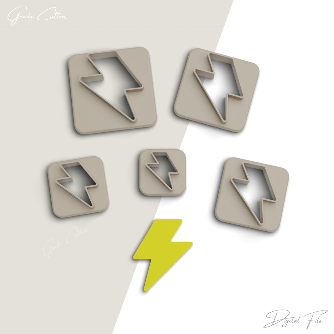 Lightning Bolt Clay Cutter, Sky Polymer Clay Cutters, Earring Cutters ...