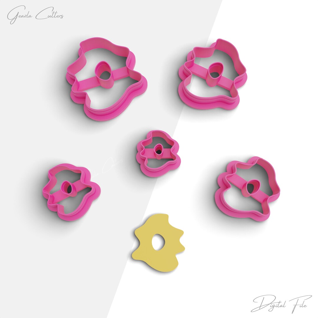 Wavy Donut Clay Cutter, Organic Donut Polymer Clay Earring Cutter, 2 ...