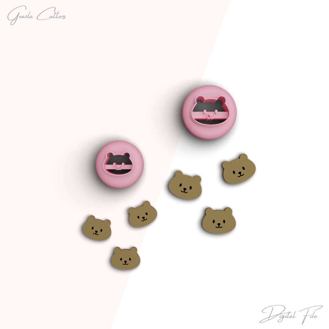 Bear Face Stud Clay Cutter, Animal Polymer Clay Cutter, Mini Clay ...