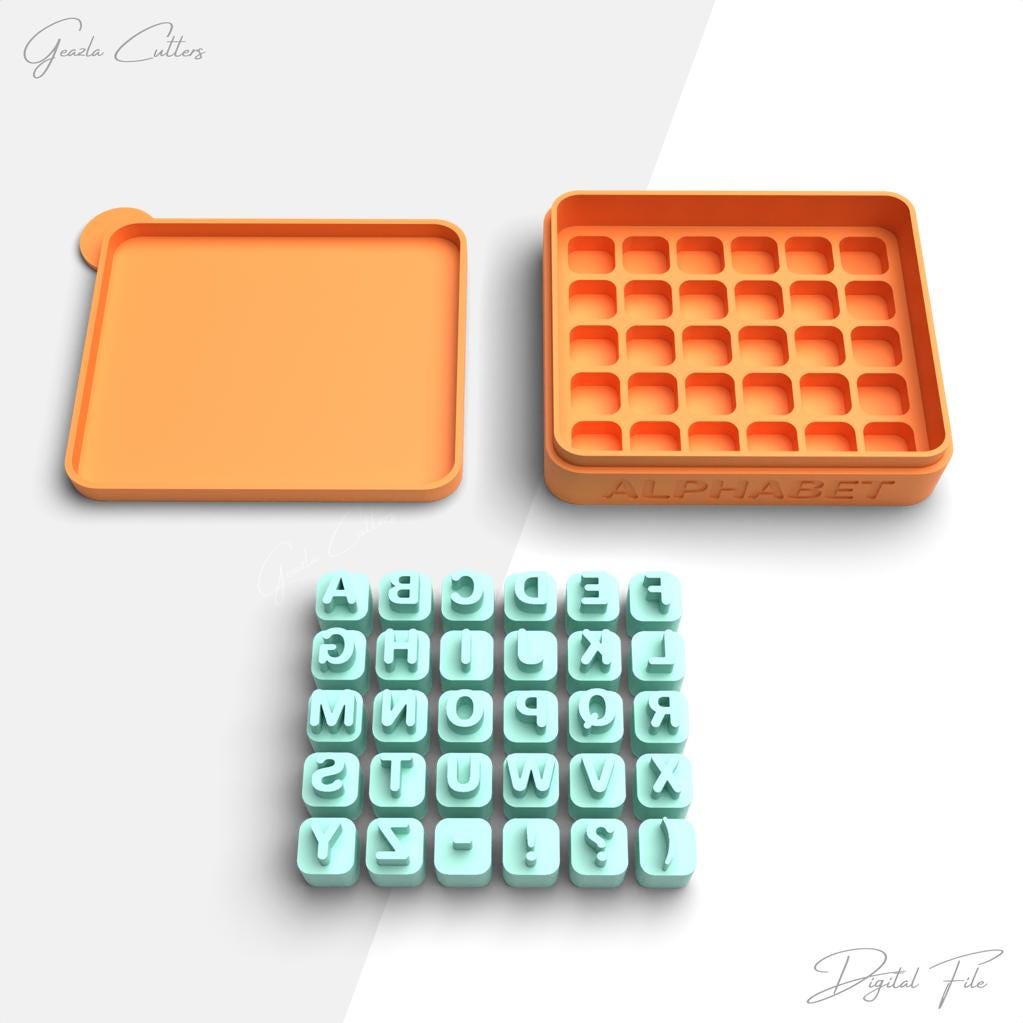 Alphabet Letter Stamp Set, Polymer Clay Stamps, Polymer Clay Letter ...