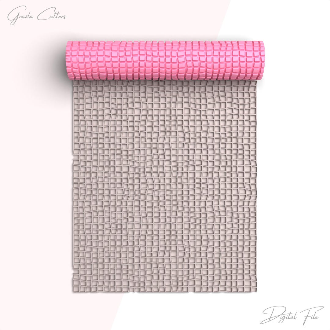 Wavy Squares Texture Roller for Polymer Clay, Geometric Clay Texture ...