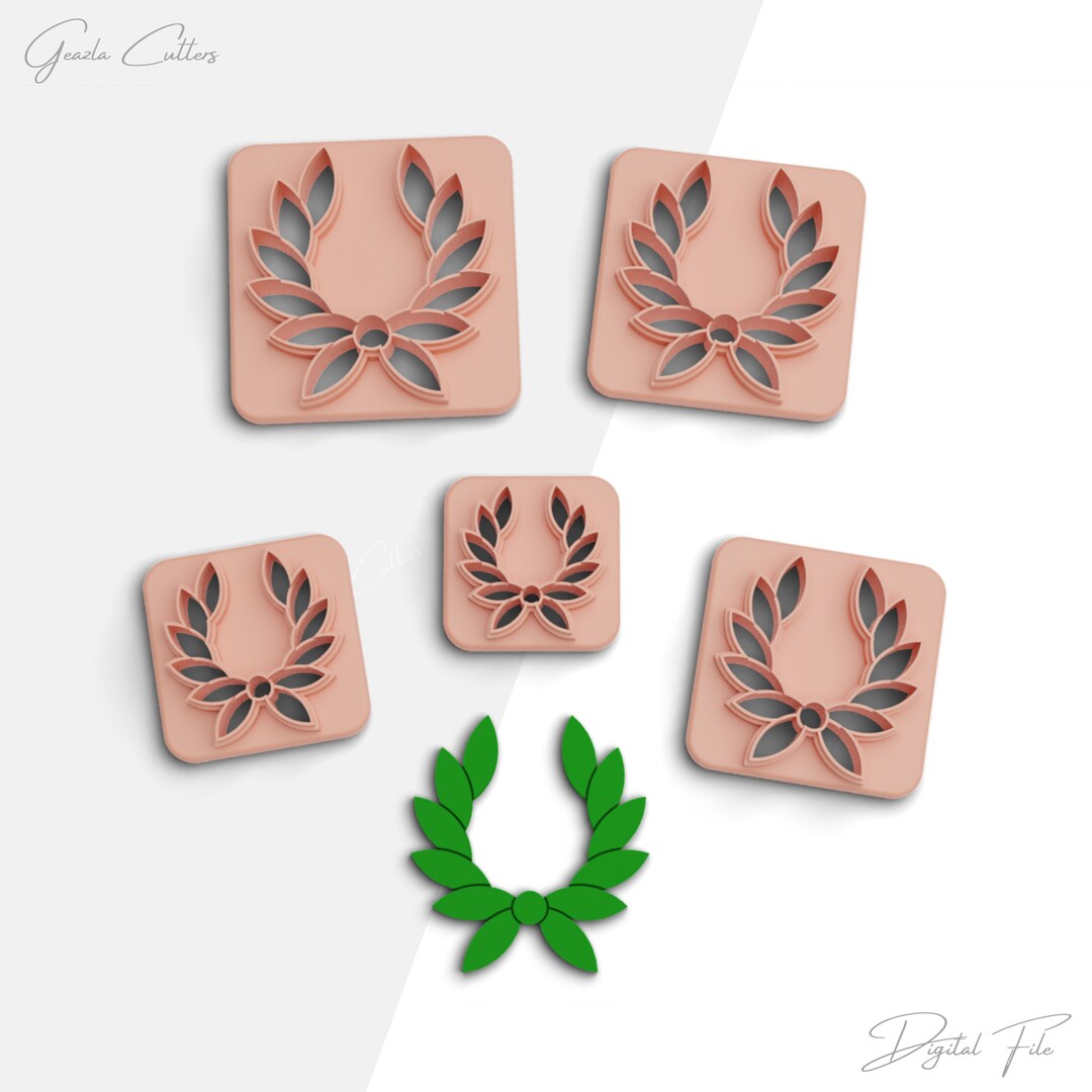 Laurel Wreath Clay Cutter, Christmas Polymer Clay Cutter, Earring ...