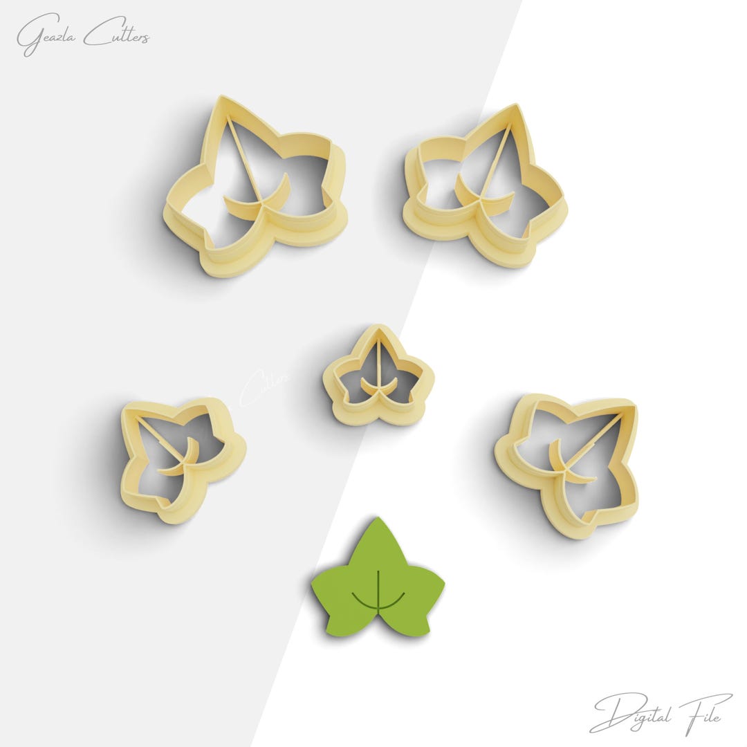 Ivy Leaf Clay Cutter, Leaf Polymer Clay Cutters, 2 Cutter Version, 5 ...