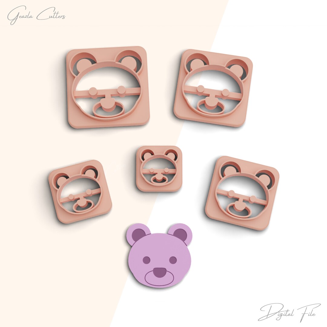 Polar Bear Clay Cutter, Winter Polymer Clay Cutters, Earring Cutters, 2 ...