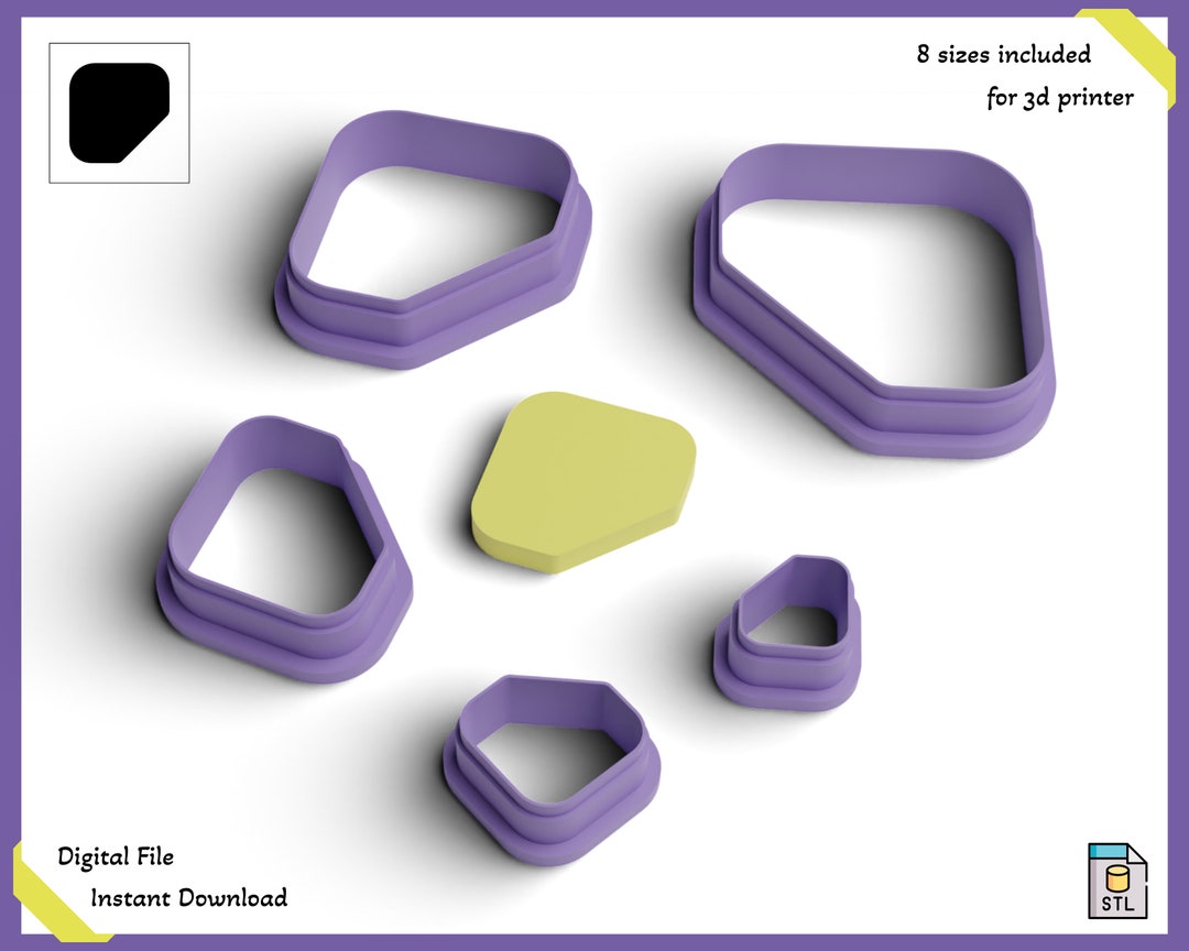 Simple Cut Square Cookie Cutter STL File, Simple Square Clay Cutter ...