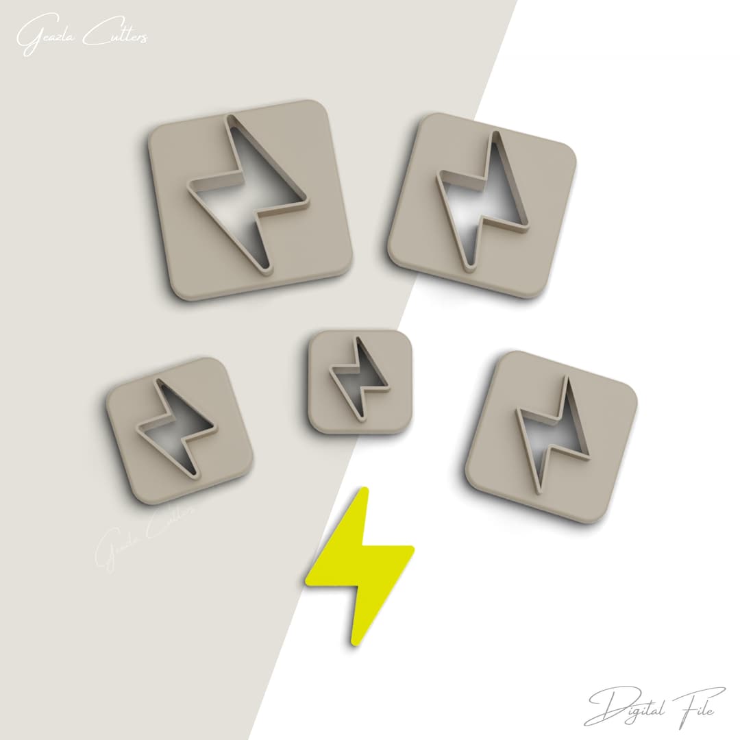 Lightning Bolt Clay Cutter, Sky Polymer Clay Cutters, Earring Cutters ...