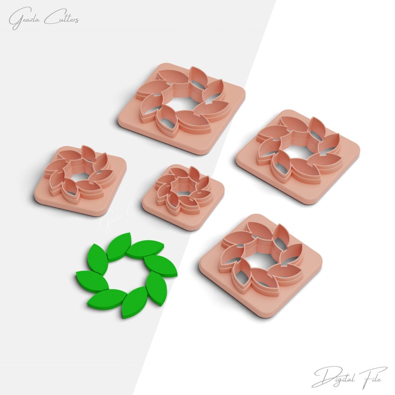 Laurel Wreath Clay Cutter, Christmas Polymer Clay Cutter, Earring ...