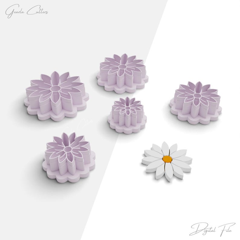 Daisy Flower Clay Cutter, Spring Polymer Clay Cutters, 2 Cutter Version ...