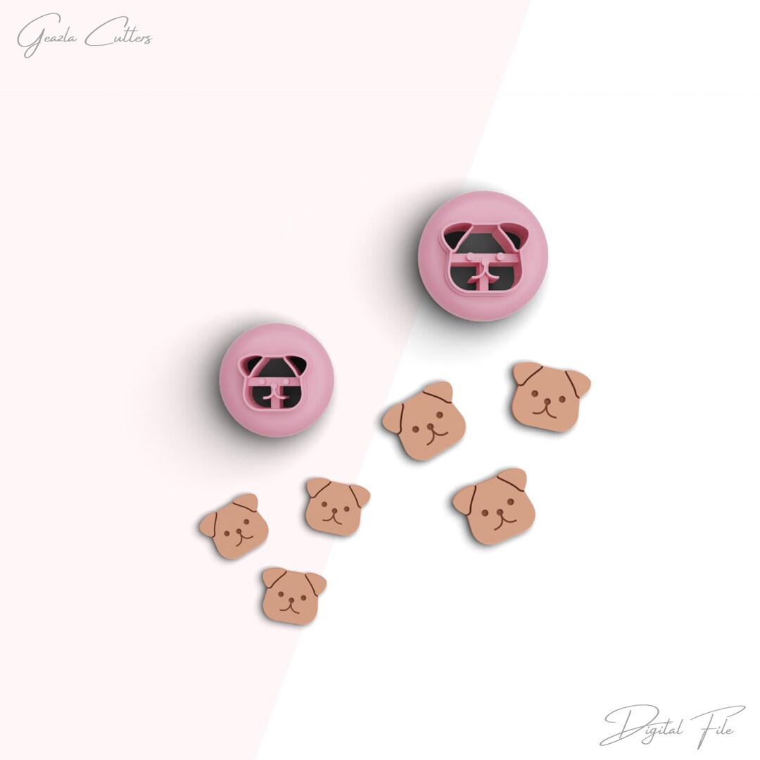 Dog Face Stud Clay Cutter, Animal Polymer Clay Cutters, Dog Face Mini ...