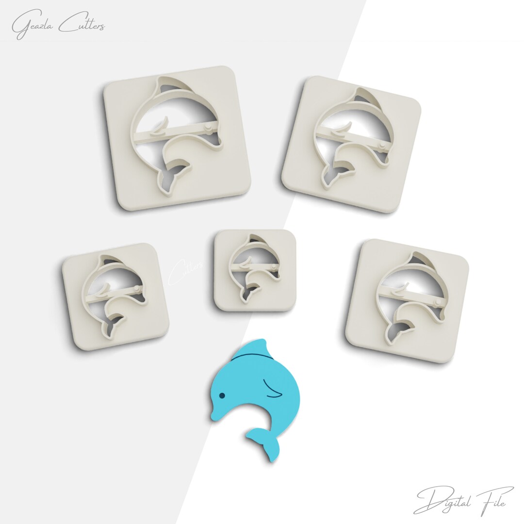 Dolphin Clay Cutter, Sea Life Polymer Clay Cutters, Earring Cutters, 2 ...
