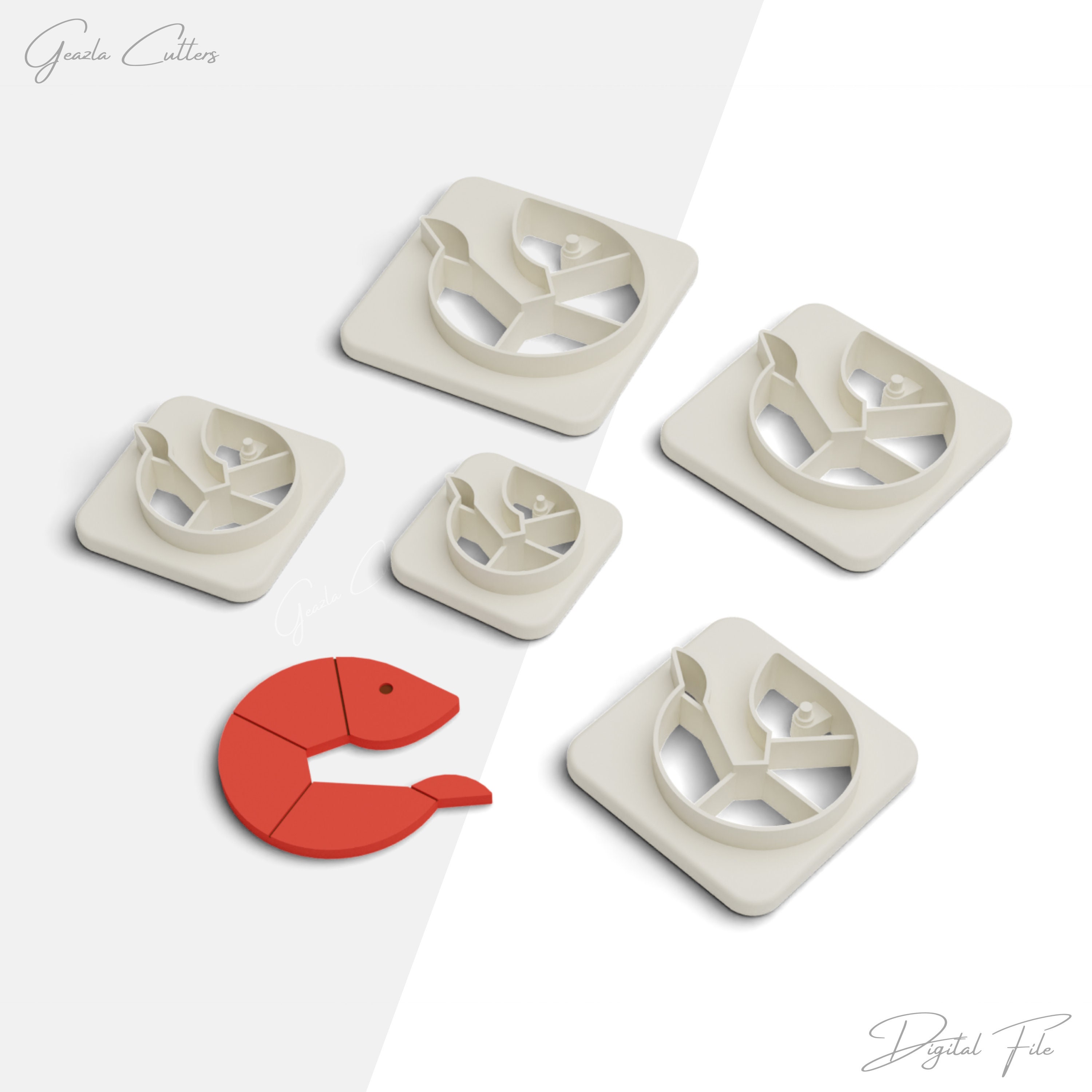 Shrimp Clay Cutter, Ocean Polymer Clay Cutters, Earring Cutters, 2 ...