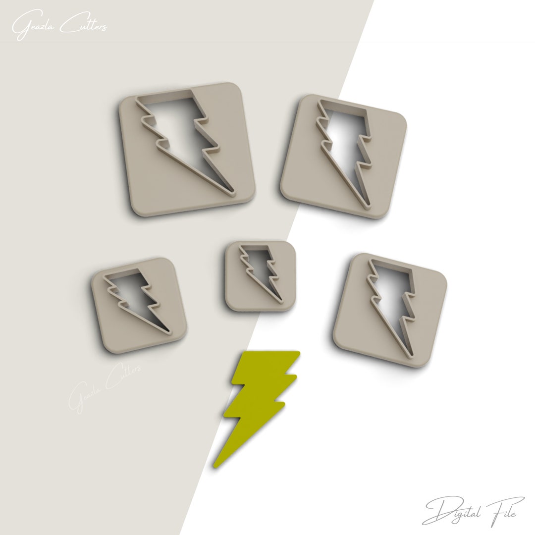 Lightning Bolt Clay Cutter, Sky Polymer Clay Cutters, Earring Cutters ...