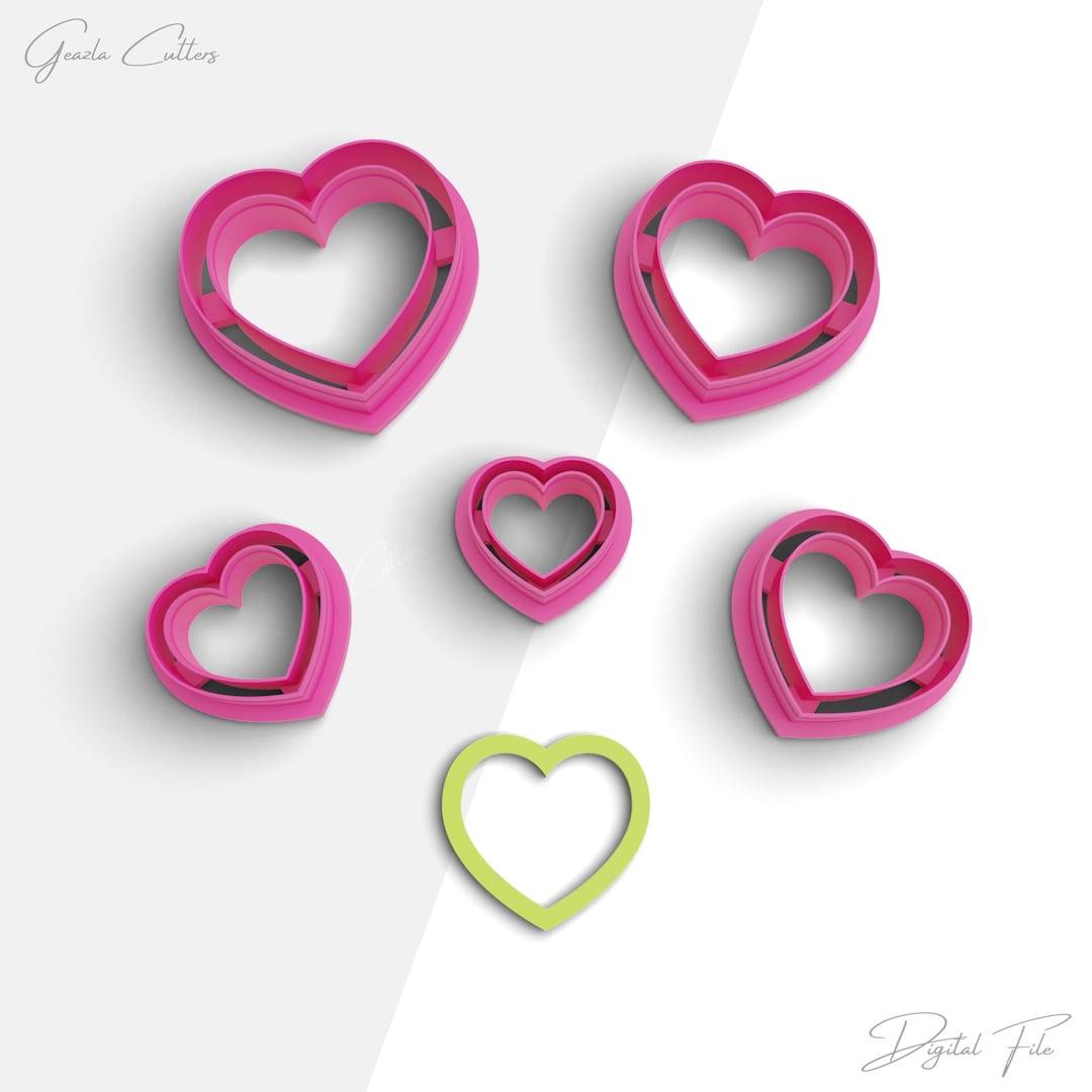 Thin Heart Shape Clay Cutter, Valentine's Day Polymer Clay Earring ...
