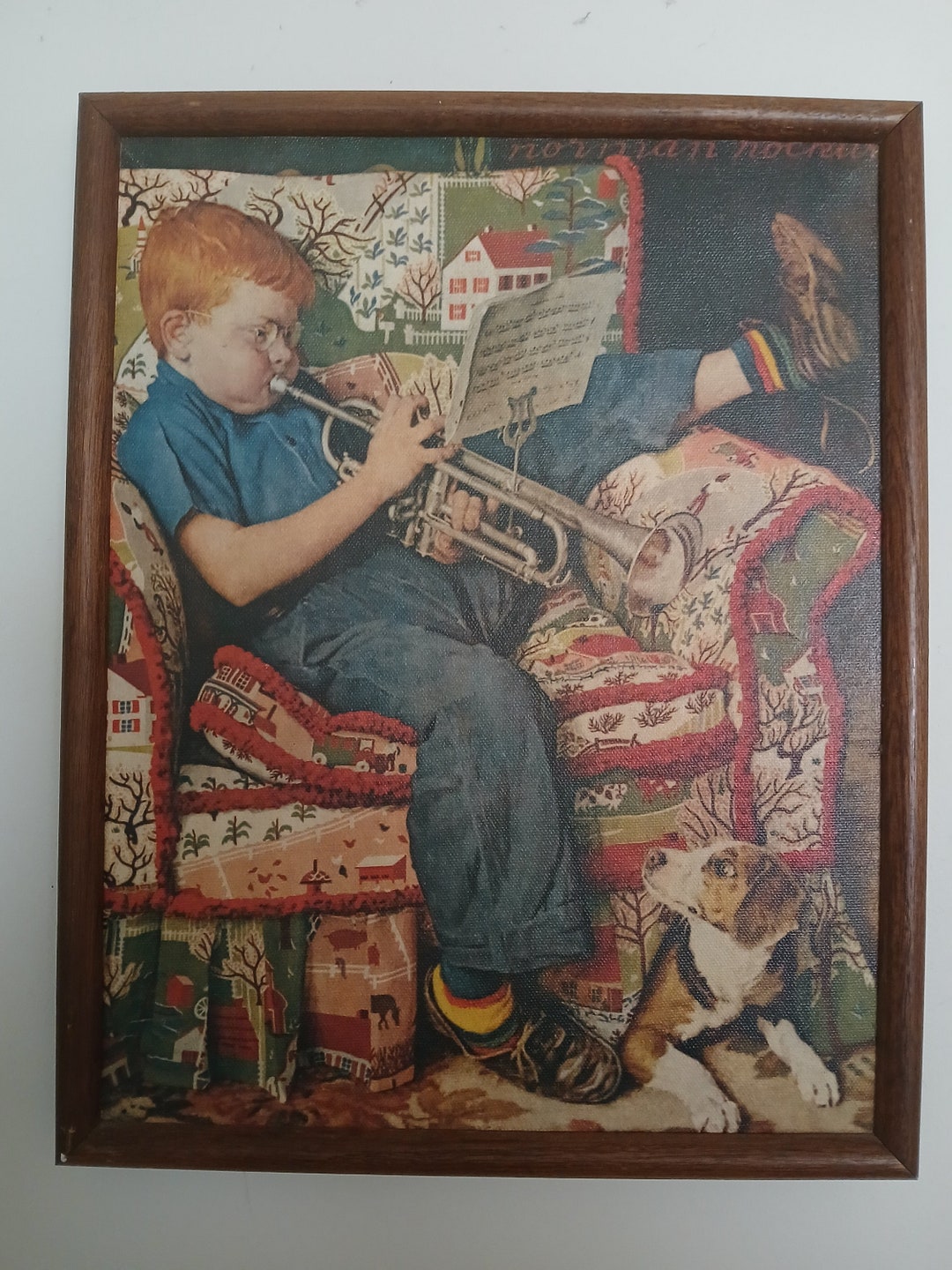 Norman Rockwell's TRUMPET PRACTICE Painting on Canvas, Wall Art Deco - Etsy