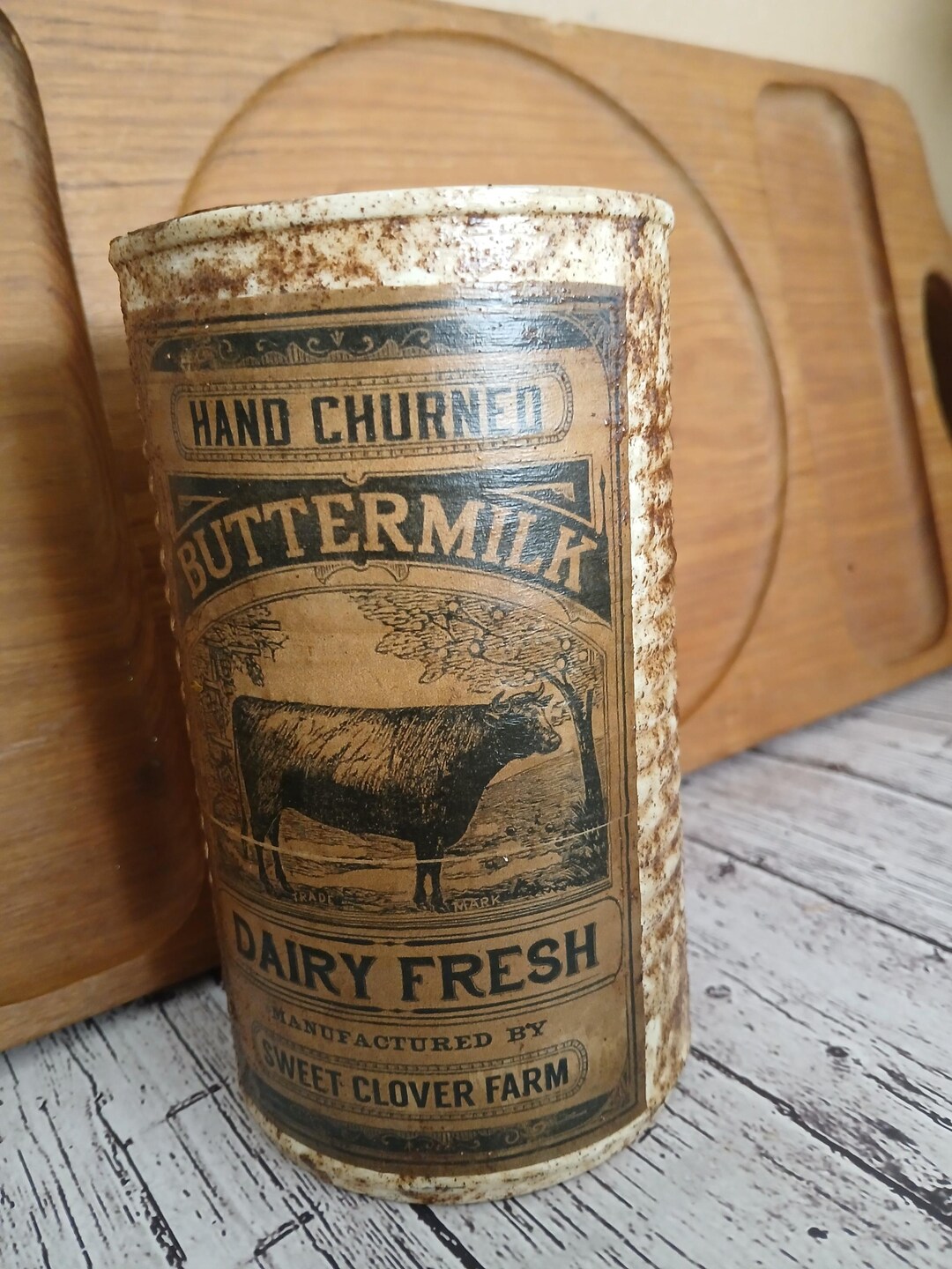 Tin Can Upcycle, Buttermilk Diary Fresh, DIY, Repurpose, Primitive ...