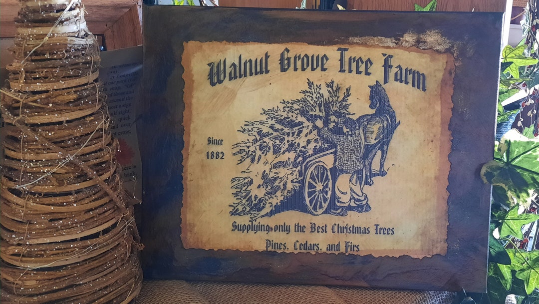Walnut Grove Tree Farm Vintage Holiday Farmhouse Decor Wall - Etsy